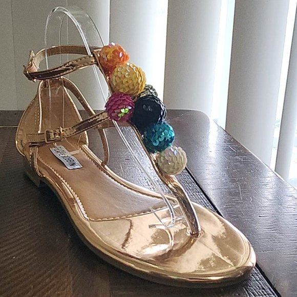 Cape Robbin | Shoes | New Cape Robbin Leatherette Tstrap Sequinned ...